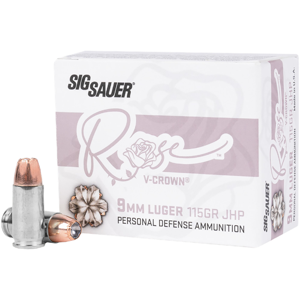 Sig Sauer Rose 9mm Luger 115 gr V Crown Jacketed Hollow Point 20 Per ...